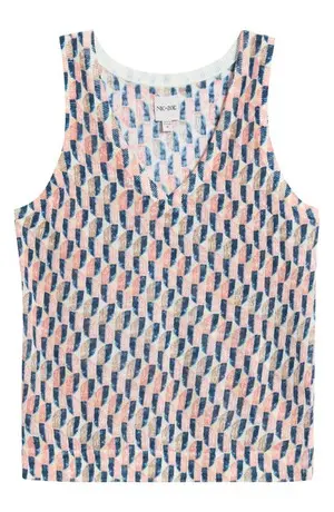NIC+ZOE Printed Ramie Blend Sweater Tank