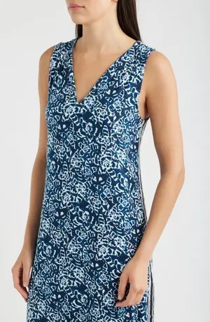 NIC+ZOE Shibori Lily Print Sleeveless Midi Dress