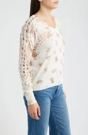 NIC+ZOE Paisley V-neck Sweater
