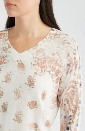 NIC+ZOE Paisley V-neck Sweater