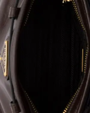 Prada Bonnie Small Leather Handbag - Brown