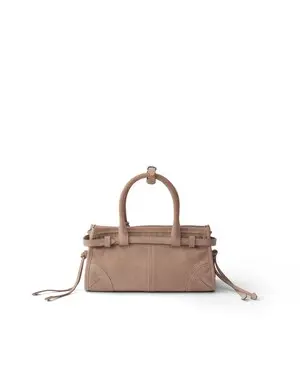 Prada Bonnie Suede Handbag - Powder