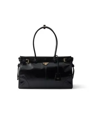 Prada Bonnie Large Leather Handbag - Black