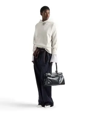 Prada Bonnie Large Leather Handbag - Black
