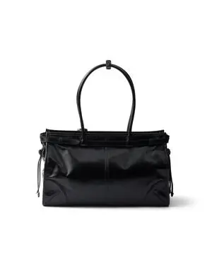 Prada Bonnie Large Leather Handbag - Black