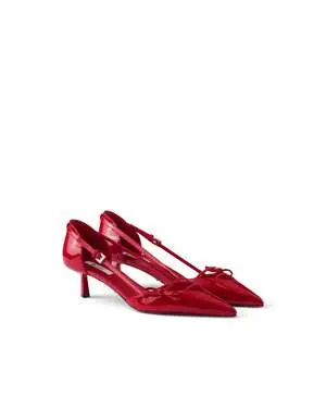 Prada Open Side Patent Leather Pumps - Red