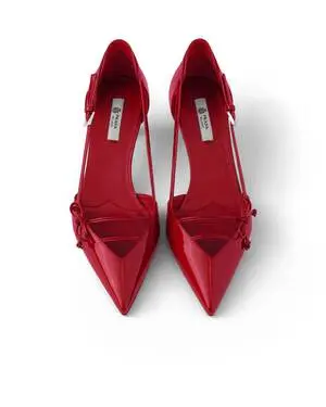 Prada Open Side Patent Leather Pumps
