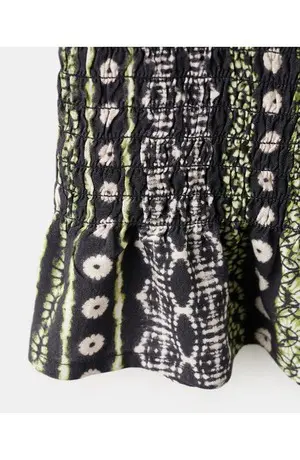 Mango One-shoulder Smocked Minidress