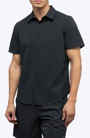 CUTS Crossover Performance Short Sleeve Button-up Shirt - Obsidian
