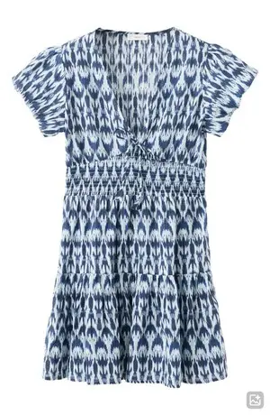 Mango Metallic Shimmer Smocked Minidress