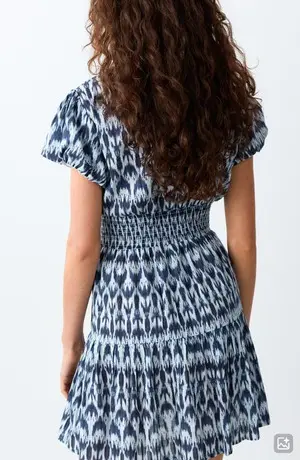 Mango Metallic Shimmer Smocked Minidress