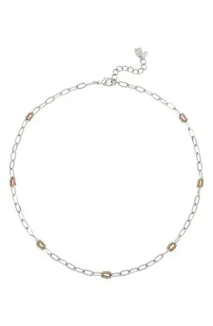 Robert Lee Morris Paperclip Chain Necklace - Two Tone