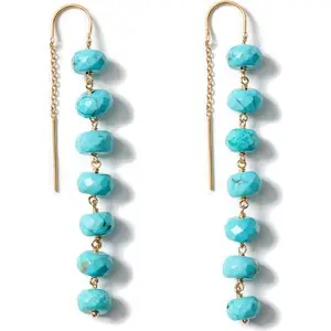 Chan Luu Linear Drop Earrings With Semiprecious Stones - Turquoise
