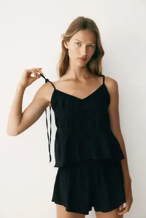 H&m Lace-detail Cotton Pyjamas - Black