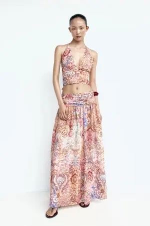H&m Ruched-waist Halterneck Top