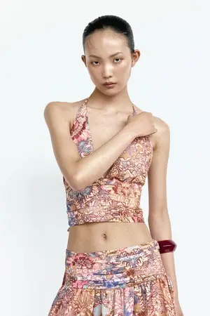 H&m Ruched-waist Halterneck Top