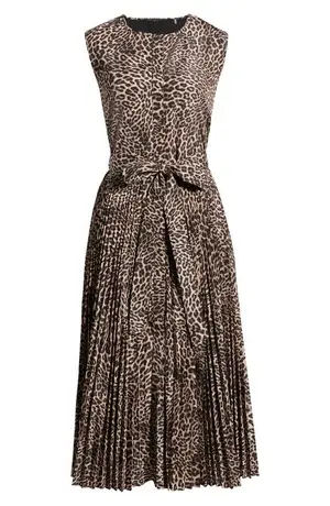 Kobi Halperin Stella Leopard Print Midi Dress - Natural Multi