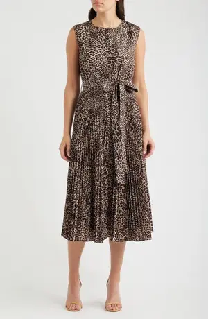 Kobi Halperin Stella Leopard Print Midi Dress