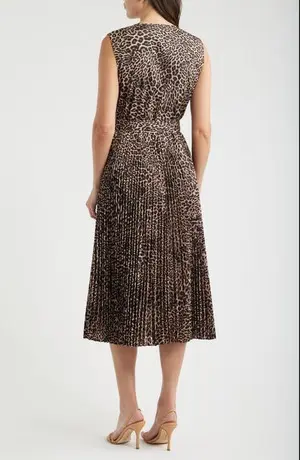 Kobi Halperin Stella Leopard Print Midi Dress