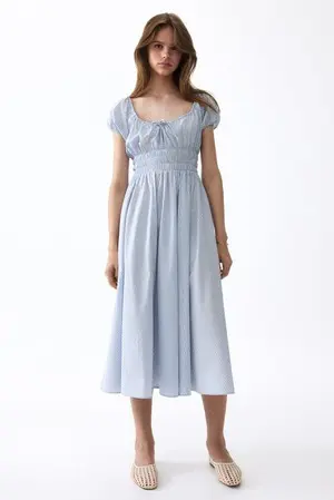 H&m Smocked-waist Midi Dress