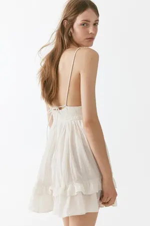 H&m Flared-skirt Linen-blend Dress