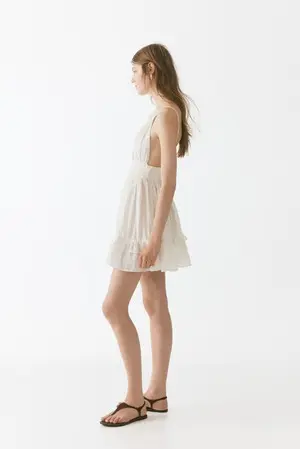 H&m Flared-skirt Linen-blend Dress