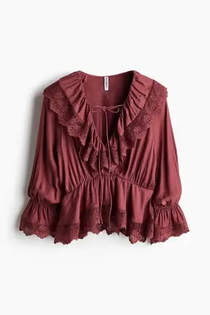 H&M Flounced Peplum Blouse