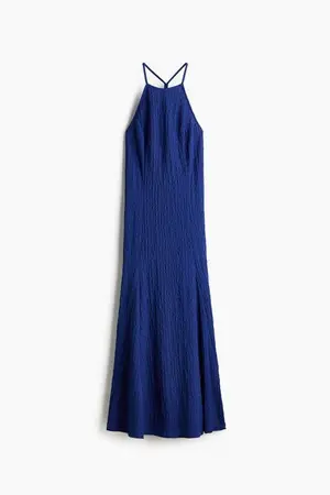 H&m Textured Jersey Dress - Blue