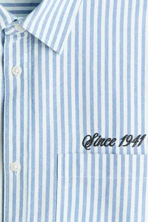 H&m Relaxed Fit Embroidered-motif Cotton Shirt