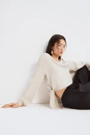 H&m One-shoulder Tie-detail Top
