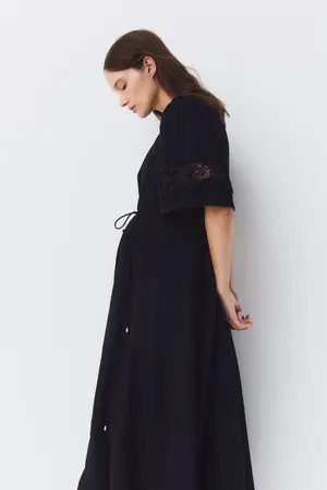 H&m Mama Crinkled Broderie Anglaise Dress