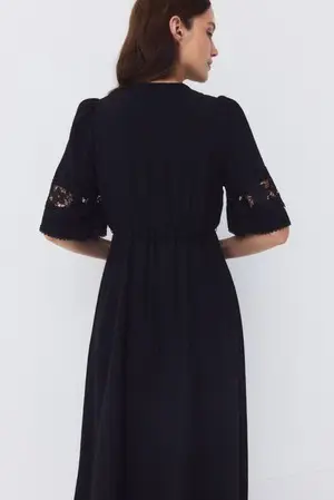 H&m Mama Crinkled Broderie Anglaise Dress