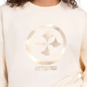 STARTER Pittsburgh Steelers Boxy Fleece Sweatshirt - Cream