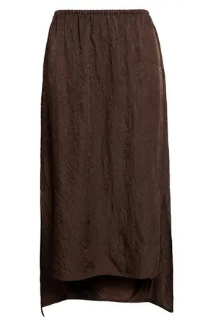 Ossou Crinkle Satin High-low Slip Skirt