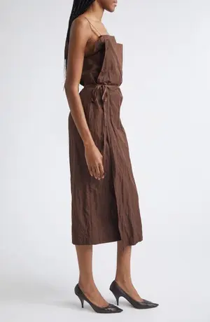 Ossou Shore Apron Wrap Midi Dress