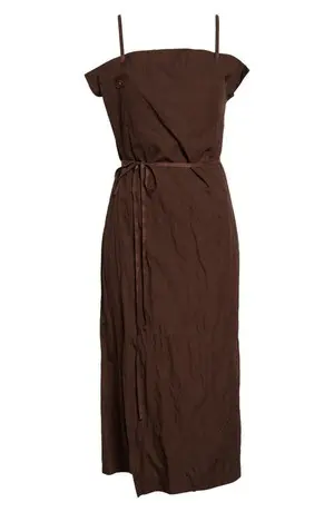 Ossou Shore Apron Wrap Midi Dress