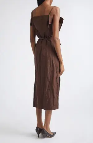 Ossou Shore Apron Wrap Midi Dress