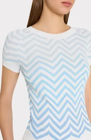 MILLY Kaira Metallic Stripe Crewneck Sweater