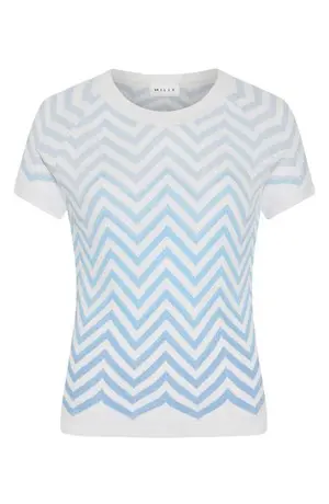 MILLY Kaira Metallic Stripe Crewneck Sweater