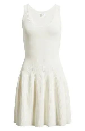 MILLY Marea Sleeveless Fit & Flare Sweater Dress - Ecru