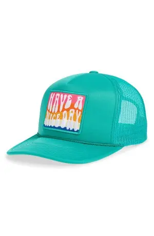 LOCAL BEACH Trucker Hat With Embroidered Patch - Jade