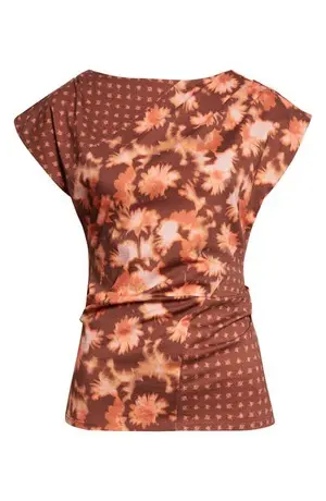 3.1 Phillip Lim Desert Floral Patchwork Cap Sleeve Cotton Top