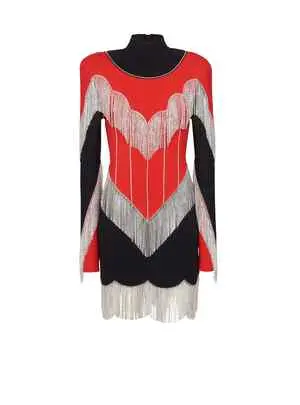 Balmain Fringed Knit Dress - Multicolor