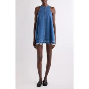 Givenchy Raw Hem Trapeze Denim Minidress
