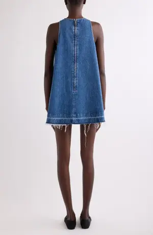 Givenchy Raw Hem Trapeze Denim Minidress