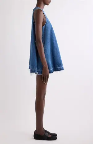 Givenchy Raw Hem Trapeze Denim Minidress