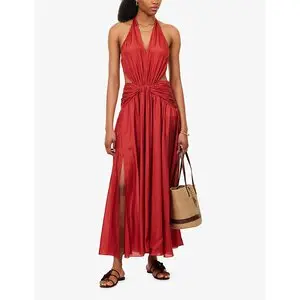 Zimmermann Indra Halter-neck Silk Maxi Dress