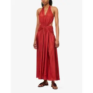 Zimmermann Indra Halter-neck Silk Maxi Dress