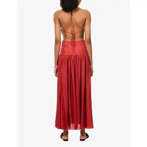 Zimmermann Indra Halter-neck Silk Maxi Dress