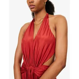 Zimmermann Indra Halter-neck Silk Maxi Dress